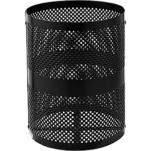 Global Industrial 36 Gallon Thermoplastic Coated Perforated Receptacle w/Dome Lid, Black