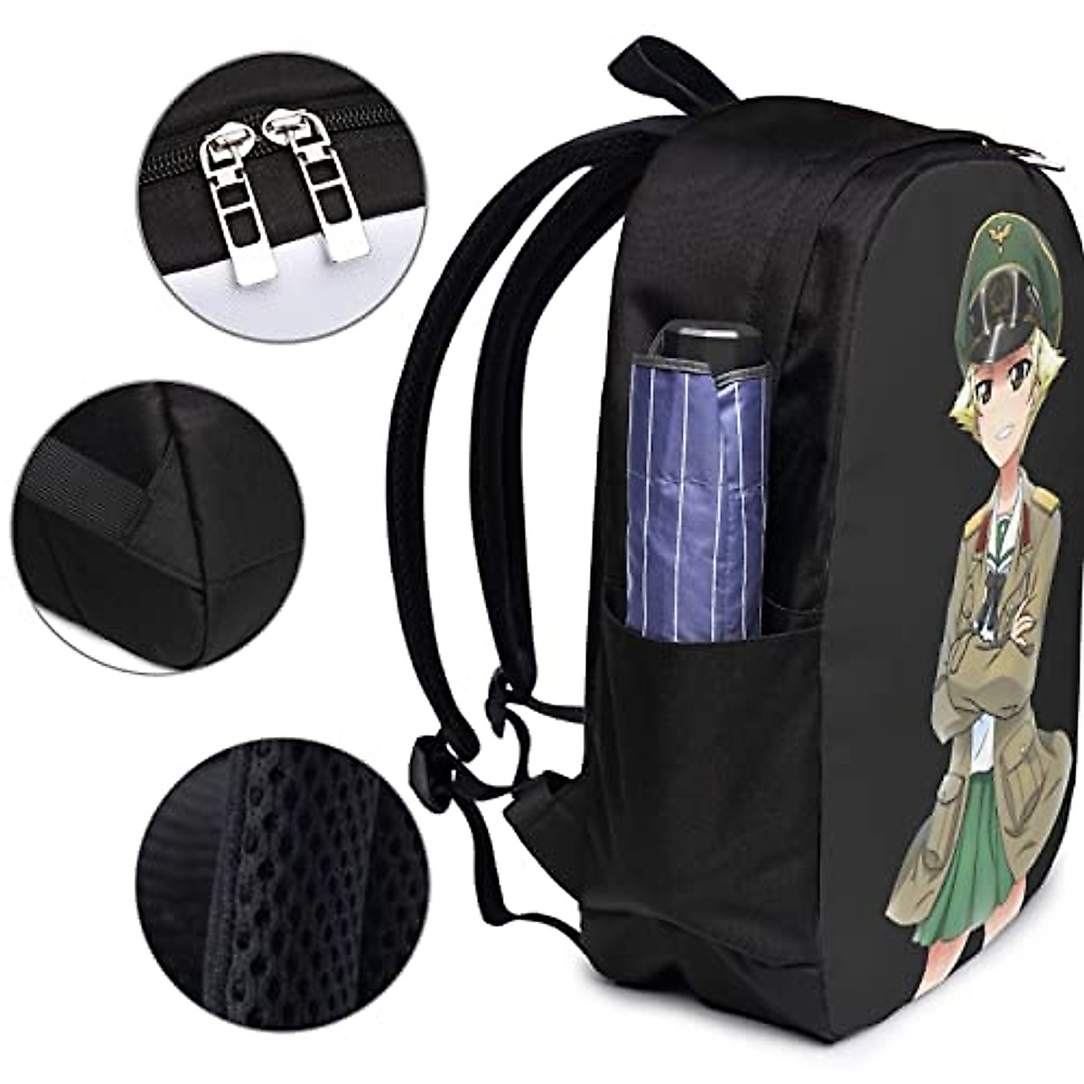 Girls und Panzer 17 Inch Laptop Backpack Unisex Travel Backpack with USB Charging Port Bookbag Daypack