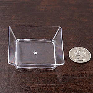 TABLECLOTHSFACTORY 250Pcs - Clear 2.25" x 2.25" Appealing Mini Square Disposable Plastic Dessert Plate