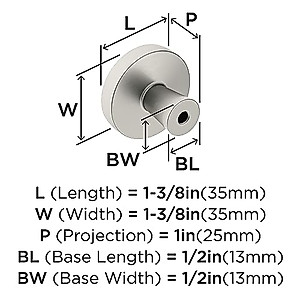Amerock | Cabinet Knob | Matte Black/Satin Nickel | 1-3/8 inch (35 mm) Diameter | Mergence | 1 Pack | Drawer Knob | Cabinet Hardware