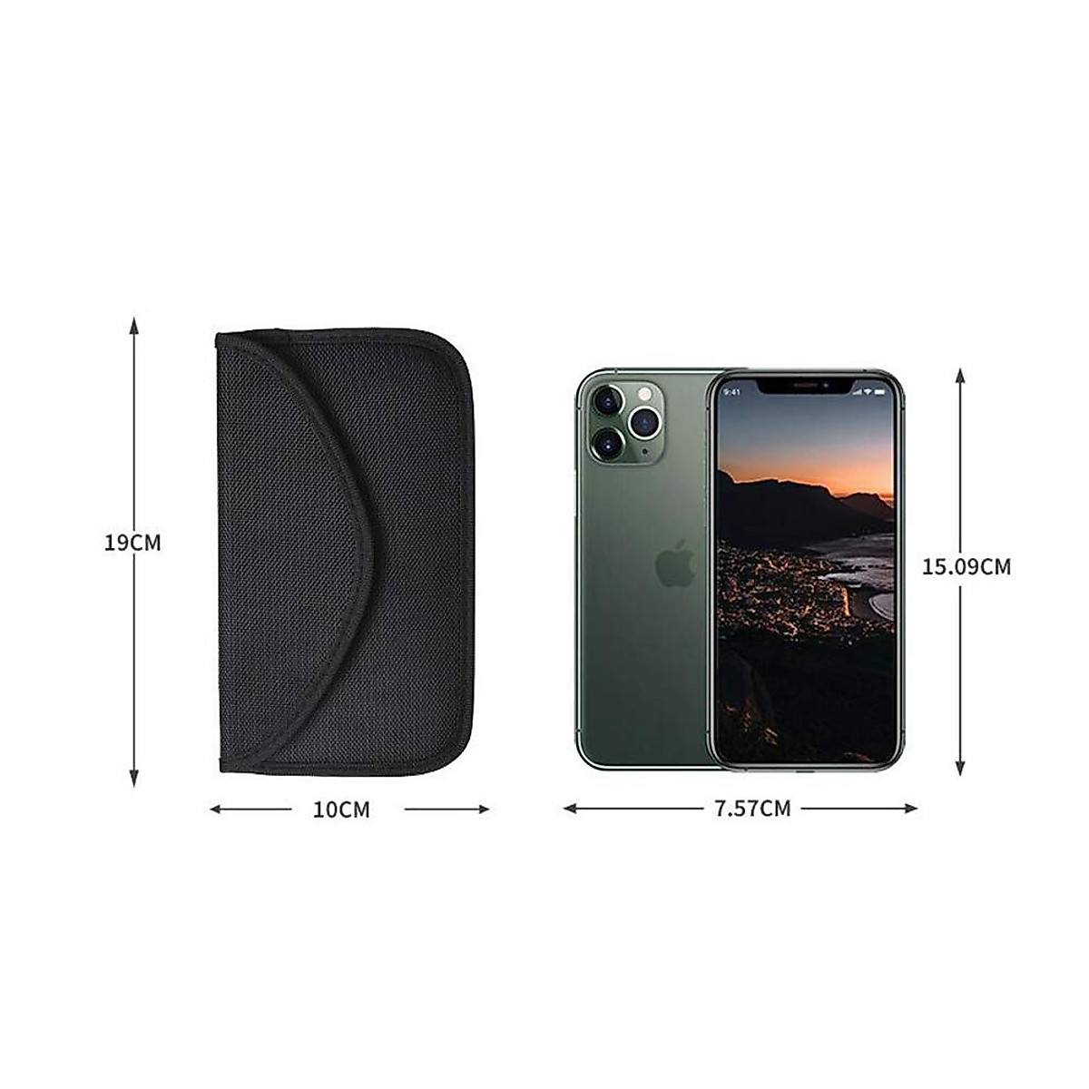 Faraday Bag for Phone, Signal Blocking Bag,GPS RFID Shield Cage Pouch Wallet Phone Case for Cell Phone Privacy Protection and Car Key FOB, Anti-Tracking Anti-Spying 2 pack