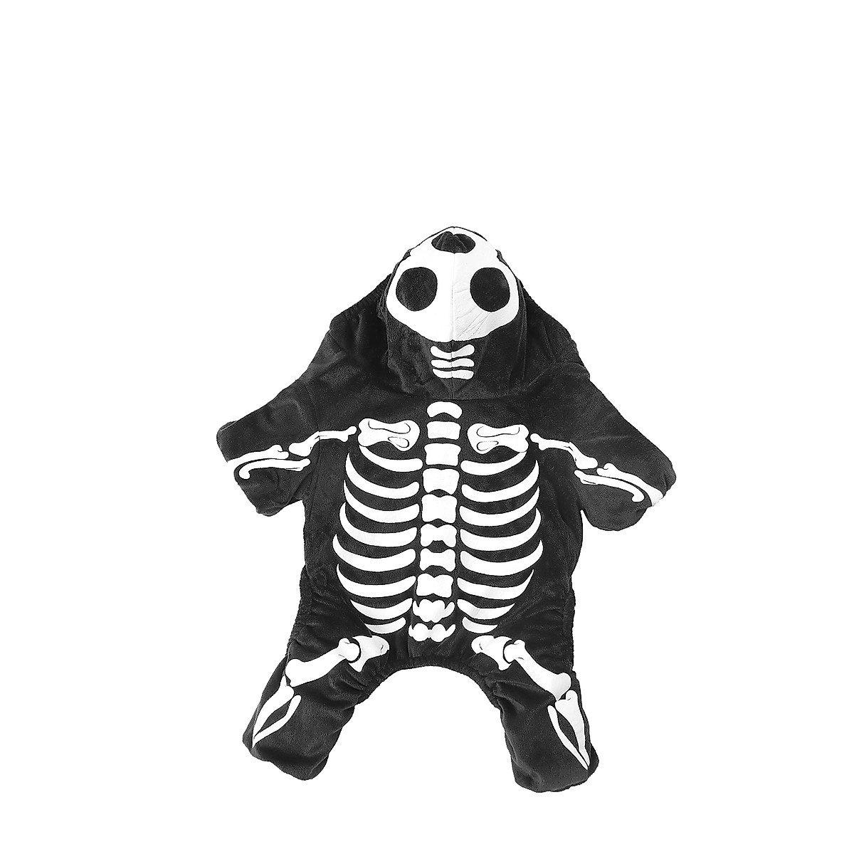 Spooktacular Creations Pet Dog Plush Skeleton Hoodie Costume for Halloween Dress Up Party, Pet Carnival, Outdoor Play (Small)