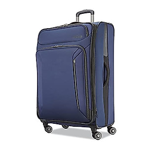 AMERICAN TOURISTER Zoom Softside Luggage with Spinner Wheels (Navy, 2PC SET (25/28))