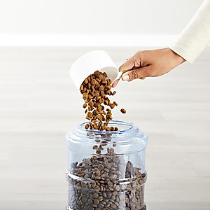 Amazon Basics Automatic Dog Cat Water Dispenser Gravity Feeder Set, Small, 6-Pound Food Capacity, 1-Gallon, Gray