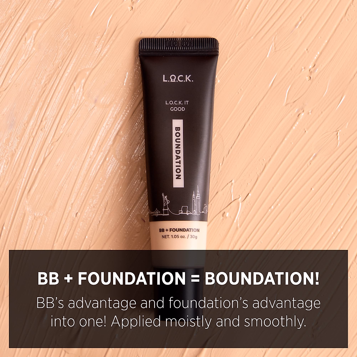 L.O.C.K. Color L.o.c.k. it Good Boundation 01 Fair Beige, B.B Cream + Foundation, Medium Coverage, Net. 1.05 fl.oz. / 30g,