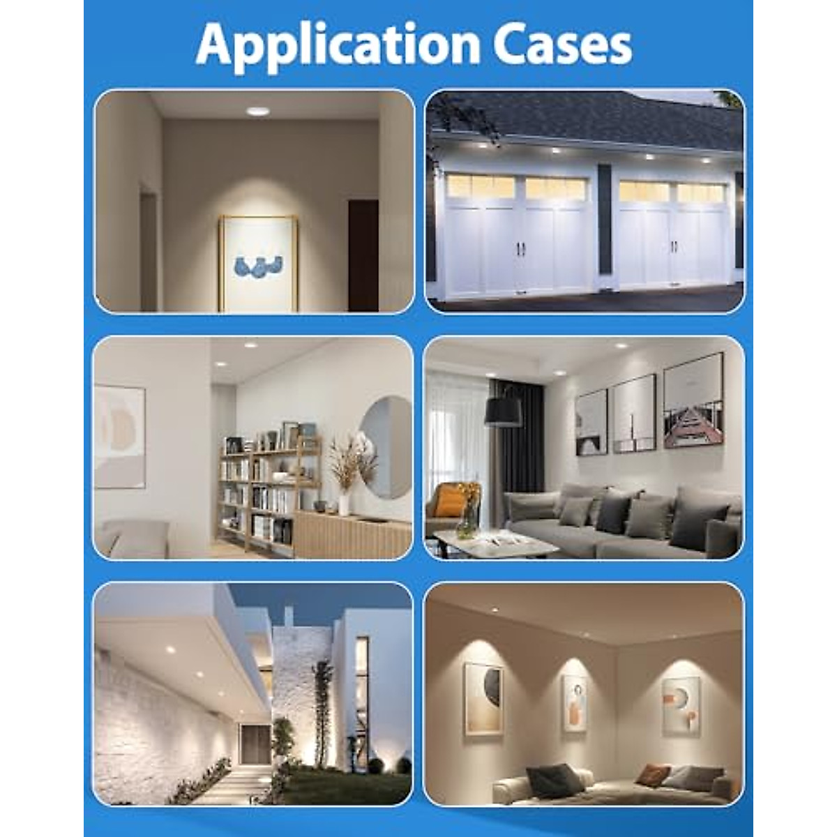 POPANU 4inch Gimbal LED Recessed Light Recessed LED 4 inch White Swivel Gimbal Canless Light 360° Rotation 90° Tilt 4" 9W Eyeball Lighting Dimmable Adjustable Can Spotlights 5CCT White 4 inch 6 Pack