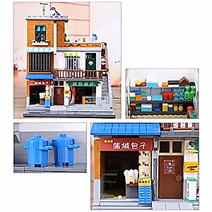 General Jim's Urban Village City Series Street View 3 Story 2706 Modular Building Block Bricks Architectural Building Model or MOC Block Playset with Accessories Shown for Teens and Adults