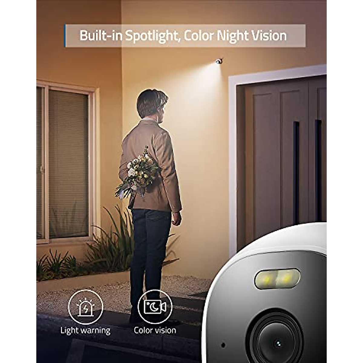 eufy security S210 Outdoor Cam, All-in-One Outdoor Security Camera with 2K Resolution, Spotlight, Color Night Vision, No Monthly Fees, Wired Camera, Security Camera Outdoor, IP67 Weatherproof