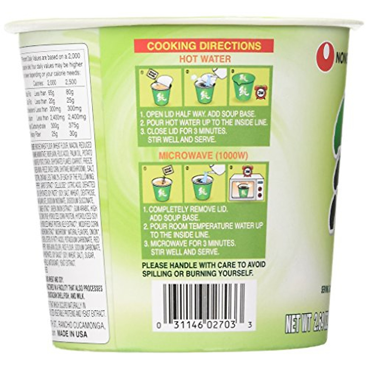 Nongshim Soon Instant Vegan Ramen Noodle Soup Cup, 6 Pack, Microwaveable Safe Cup, Vegan Meatless Ramen