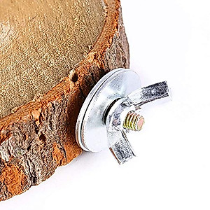 Parrot Wood Round Stand, Natural Wooden Bird Cage Chew Toy Bird Perch Platform for Canary Parakeet Cockatiel Parrot Sparrow