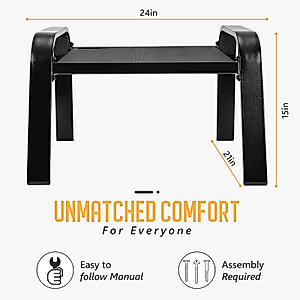 Deugold Outddor Patio Ottoman 2 Set All Weather Outdoor Foot Rest Patio Furniture Coffee Table for Garden Backyard Porch Black