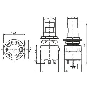 5 pcs 3pdt Stomp Footswitch incl. PCB, metal washer, for Guitar Pedal True Bypass foot switch