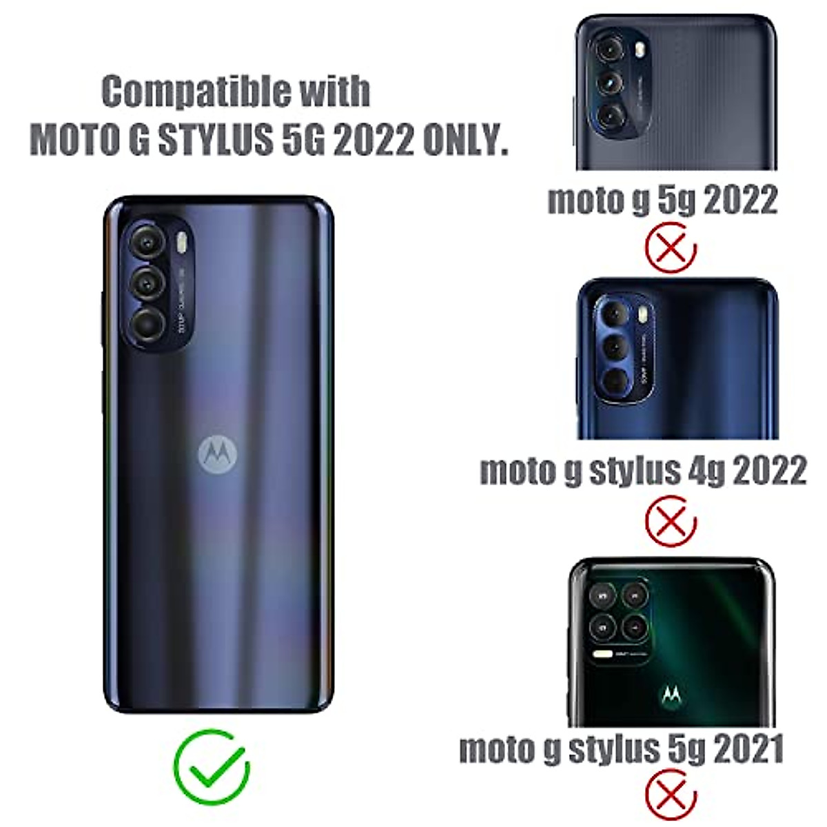 KSELF Moto G Stylus 5G 2022 Case: Shockproof Military-Grade, Ring Kickstand, Tempered Glass Protector (Green & Pink)