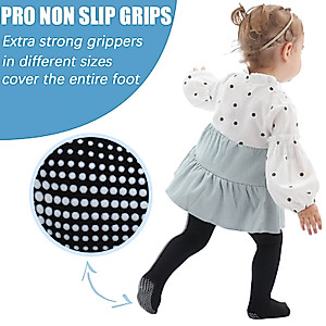Baby Girl Tights Non Slip Baby Tights 12-24 Months Girl Warm Cotton Leggings Seamless Pantyhose Non-Skid Grip for Toddler 3 Pack (Black, White, Pink, M)