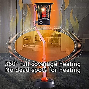 YAOJIA Outdoor Heaters Outdoor/Indoor Patio Heater, Commercial Propane Gas Heater, Freestanding Infrared Heater with Height Adjustable, Garden Heating Lamp