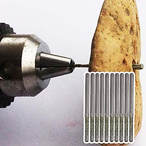 BQLZR 2MM Silver Extended Gems Drill Bits Bowlder Pearls Jewelry Agates Hole Coated Drill Bits Pack of 10