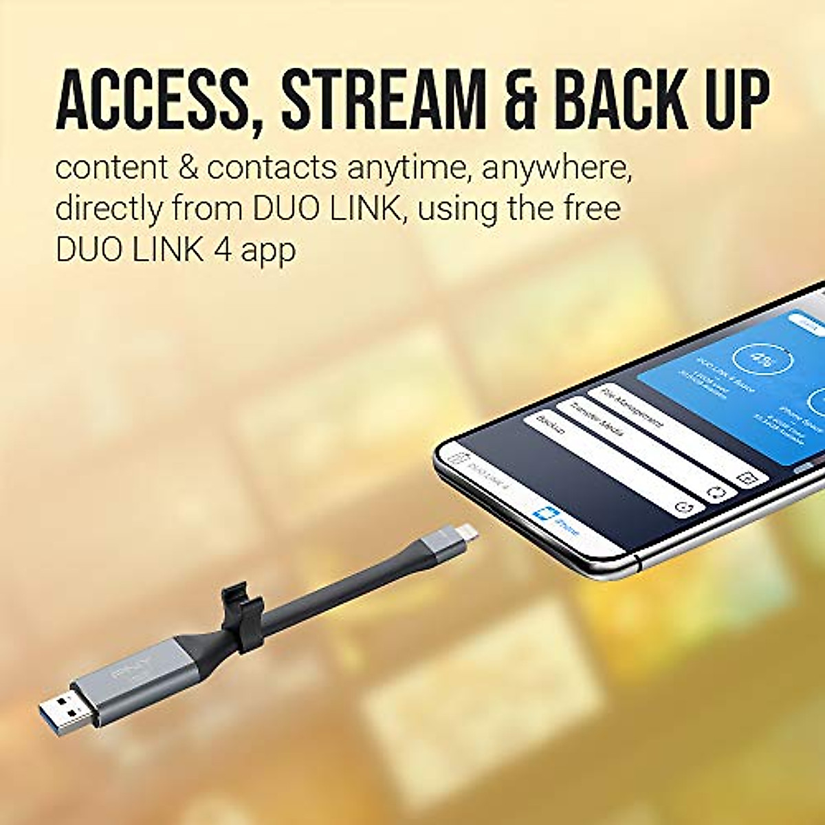 PNY P-FDI128LA02GC-RB 128GB Duo Link iOS USB 3.0 OTG Flash Drive for iPhone & iPad and Computers - External Mobile Storage for Photos, Videos, and More, Metal Gray