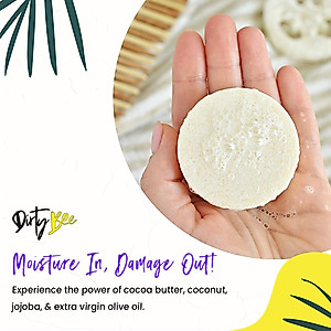 Dirty Bee Vegan Conditioner Bar - All Natural Deep Conditioner for Dry Damaged Hair - Cleansing, Smoothing & Volumizing Straight & Curly Hair Care Products Travel Size, 50-75 Washes