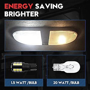 VEHICODE 921 LED Bulb RV Interior White 912 922 906 194 T10 Wedge Base Dome Light 12V Replacement for Camper Trailer Cargo Marine T15 Car Reverse T5 Landscape Outdoor Lamp (20 Pack)