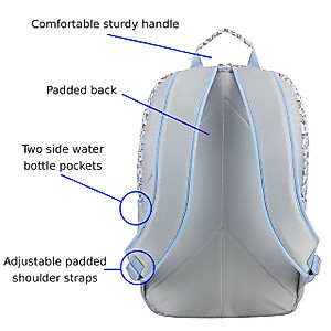 FUEL Lunch Backpack Set Teens Student Water Resistant Bookbag Bag Soft Reusable Insulated Cooler Lunch Box Thermal Travel Office Lunch Bag, Light Blue Magic Donuts