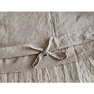 meadow park 100% Stone Washed Linen Duvet Cover Set 3 Pieces, Queen 90 inches x 92 inches, Pillow Shams 20 inches x 26 inches, Ties Closure Style, Corner Ties, Super Soft, Solid Natural Linen Color