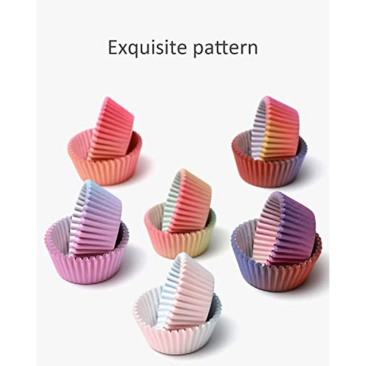 Cupcake Liners Cupcake Cups 300-Count Food Grade Gradint Design Cupcake Papers Baking Cups Cupcake Wrappers qiqee