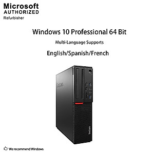 Lenovo ThinkCentre M900 Small Form Factor PC, Intel Quad Core i5-6500 up to 3.6GHz, 8G DDR4, 500G, WiFi, BT 4.0, DVD, Windows 10 64-Multi-Language Support English/Spanish/French (Renewed)