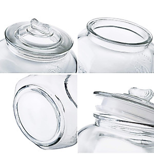 Diamond Star Glass Storage Jar Wide Mouth Canning Jar Large Candy Jar Kitchen Storage Containers with Airtight Glass Lid (120oz)