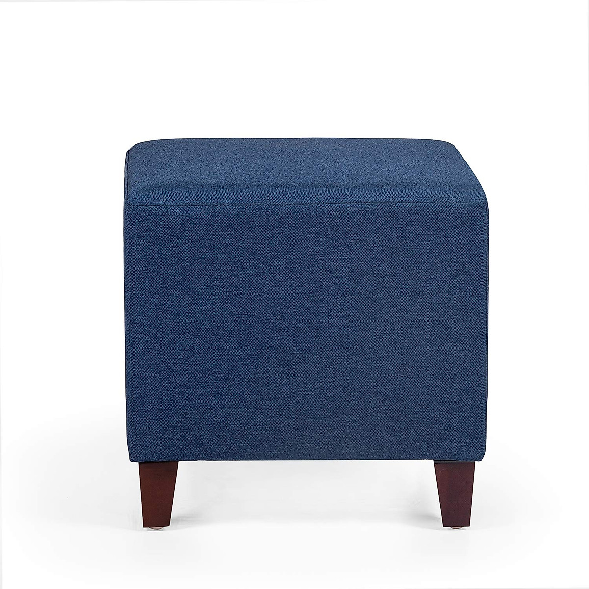 Adeco Simple British Style Cube Footstool Ottoman bench foot rest, 16x16x16, Blue