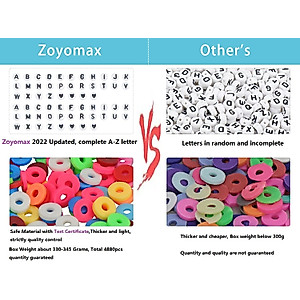Zoyomax Friendship Bracelet Kit,4880 Pcs Clay Beads for Bracelet Making,6mm 20 Colors Flat Round Polymery Heishi Beads, Letter Beads and Elastic Strings for DIY Bracelets Necklace Jewelry Making
