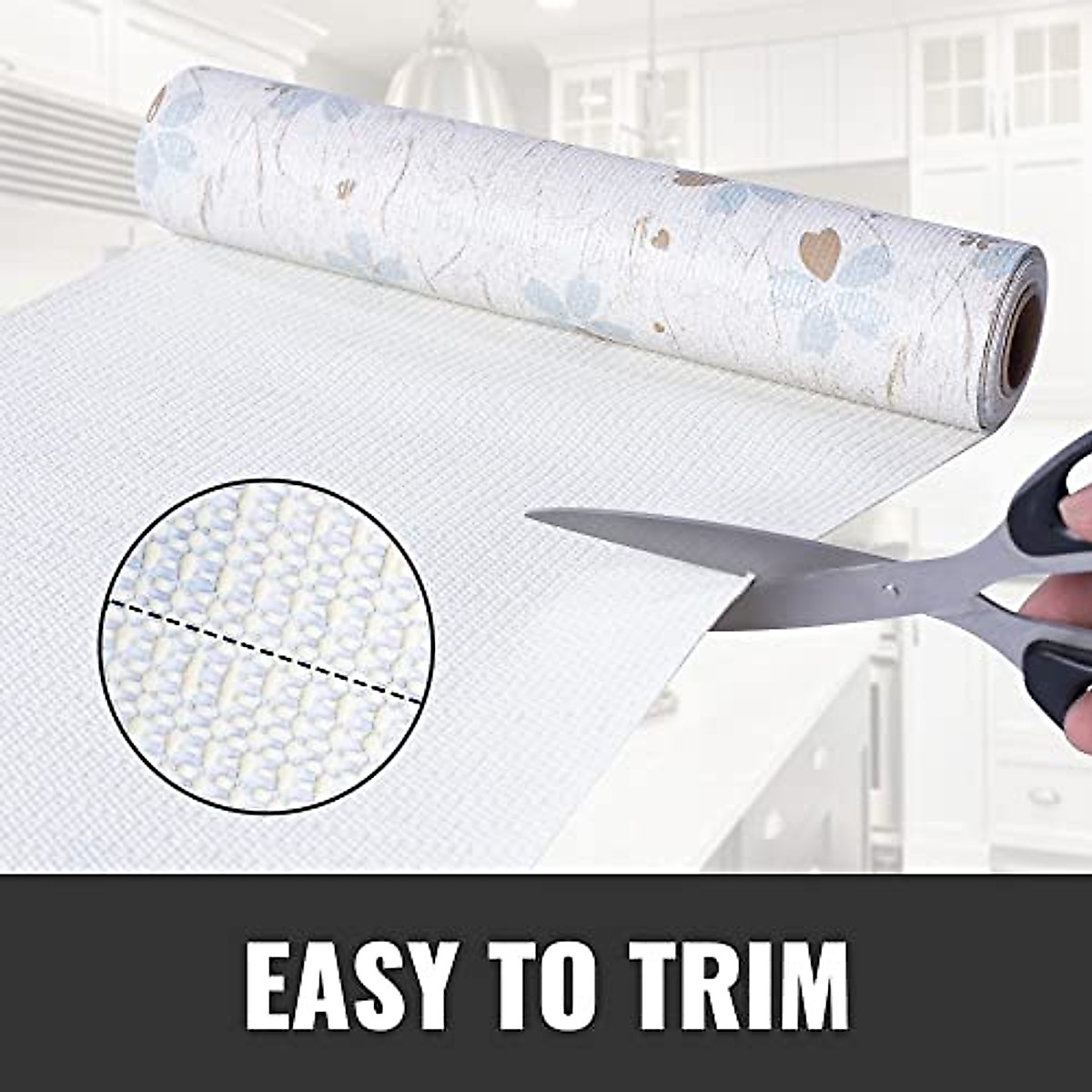 Ray Star Shelf Liner, 12in x 10FT Non Adhesive Floral Cabinet Liner for Pantry Refrigerator Drawer, Strong Grip Non Slip Waterproof Easy Trim, Durable Shelf Liners for Kitchen Cabinets Organization