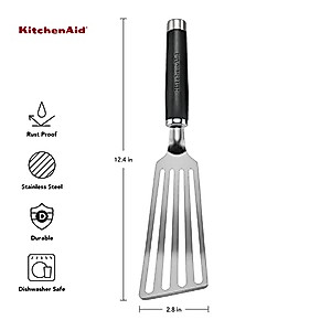 KitchenAid Gourmet Stainless Steel Flex Turner, One Size, Black