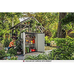 Keter Premier Tall Resin Outdoor Storage Shed for Patio Furniture, Pool Accessories, and Bikes
