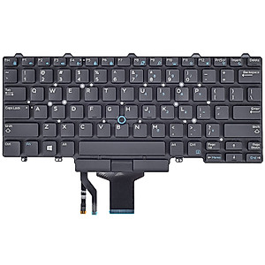 Replacement Backlight Keyboard for Dell Latitude E5450 E5470 E7450 E7470, Latitude 5480 5490 5491 7480 7490 Series Laptop, Latitude E5450 E5470 E7450 E7470 Replacement Keyboard with Pointer US Layout