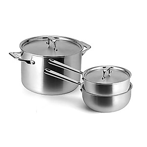 Misen Stainless Steel Pots and Pans Set - Stainless Steel Cookware Set - 12 Piece Complete Kitchen Cookware Sets