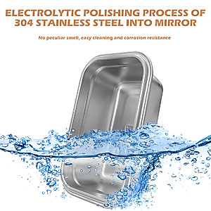 SCHBIT 2pcs Stainless Steel Food Containers 304 Stainless Steel Fruit Food Storage Box Metal Storage Container Set Stainless Steel Baking Pan for Oven Dishwsher Freezer,Safe Stackable 1000/2600ml