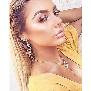 Pink Enamel Oil Flamingo Bird Dangle Earrings for Women Hypoallergenic Jewelry Cute Animal Flamingo Crystal Earrings (Pink)