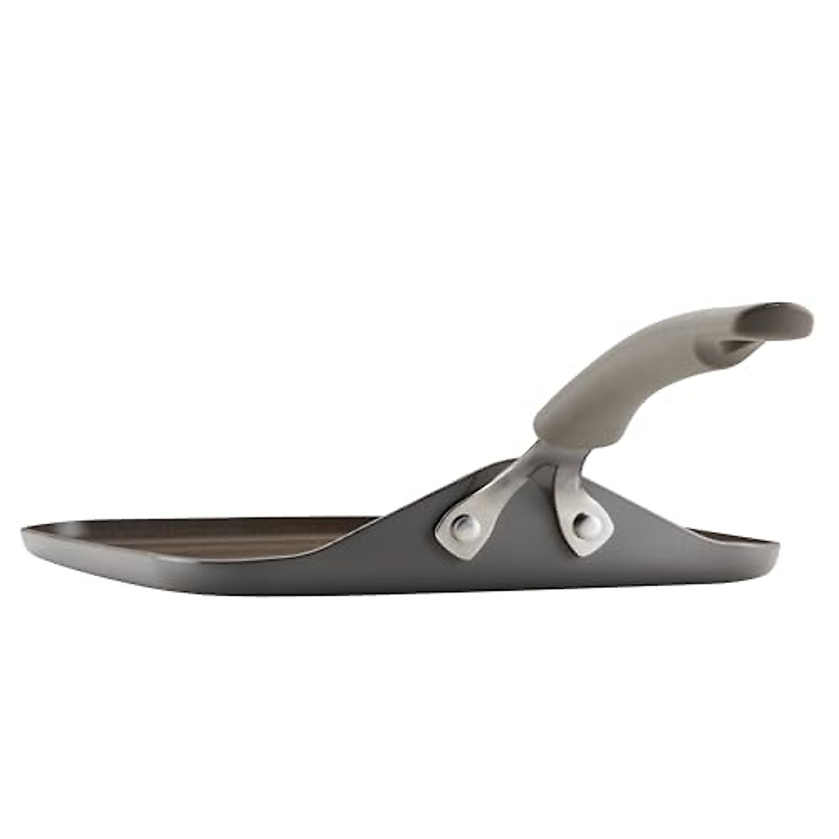 Rachael Ray Cook + Create Nonstick Stovetop Griddle/Grill Pan, Square, 11 Inch, Gray