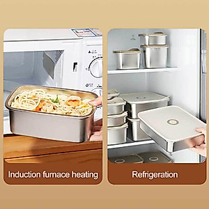 Tacarlha Stainless Steel Food Storage Containers with Airtight Lids Set, Leakproof Meal Prep Containers, Airtight Kimchi Containers Reusable, Stackable/Oven/Dishwsher/Freezer Safe 600ML