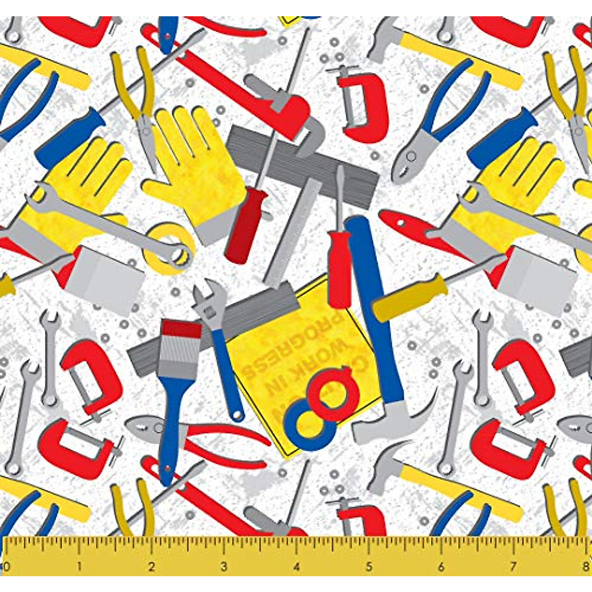 Stitch & Sparkle Tool Box Work Bench 100% Cotton Fabric 44" Wide, Quilt Crafts Cut by The Yard (SSHS014)