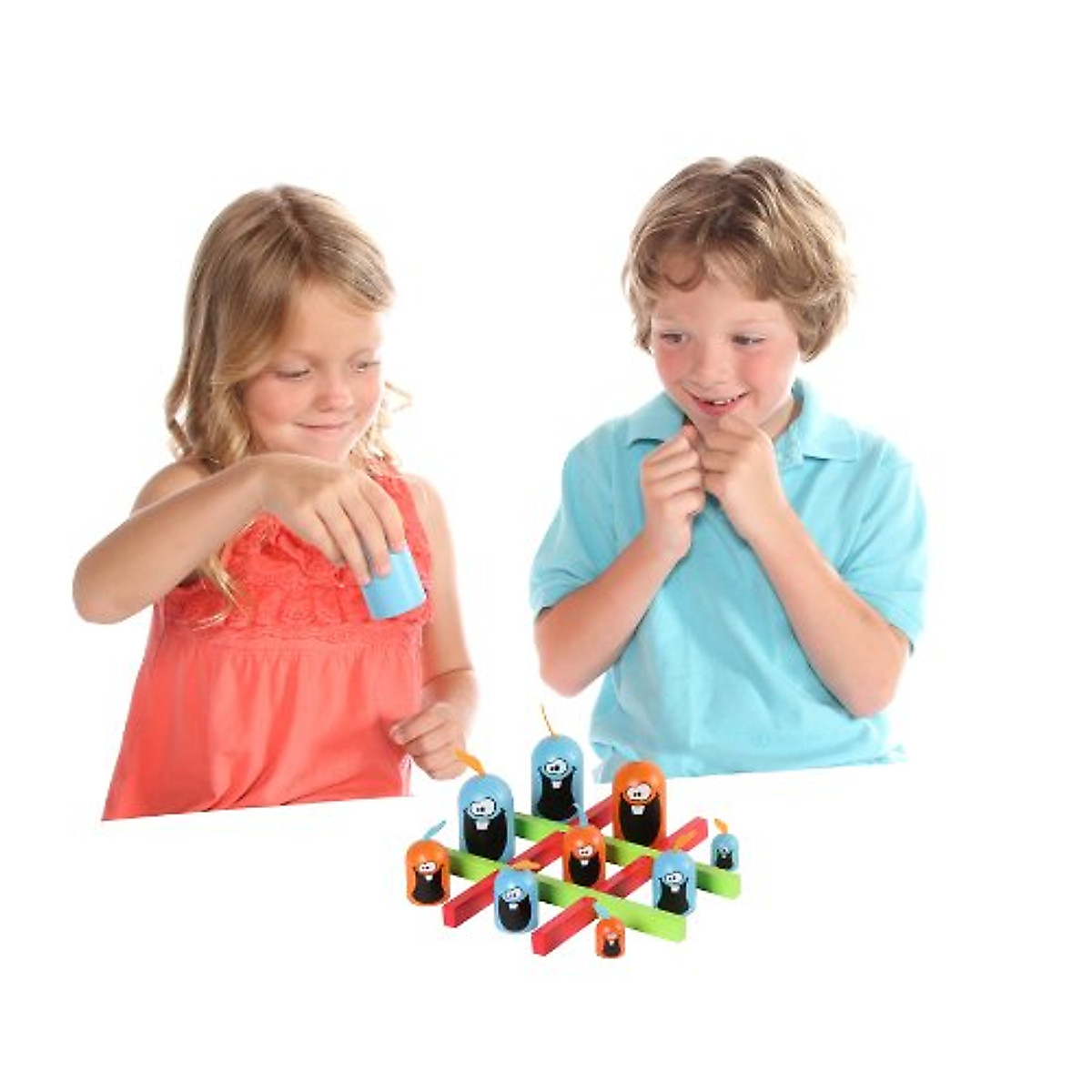 Gobblet Gobblers Fun Strategy Board Game - Award Winning Kids and Family Friendly Educational Board Game by Blue Orange Games- The Original Game, All Wooden - 2 Players for Ages 5+.