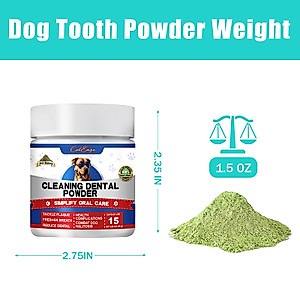 ColEaze Dog Teeth Cleaning Powder-Dog Dental Care and Bad Breath Treatment, Plaque Removal Herbal Dental Powder for Healthy Teeth & Gums for All Dogs
