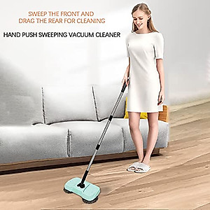 ZZKHGo 3 in 1 Sweeper Mop Vacuum Cleaner Hand Push Floor Cleaner - Hand Push Sweeper Household Lazy Suction Sweeper Cleaning Machine Floor Stall, Carpet Sweeper Cleaner for Home Office