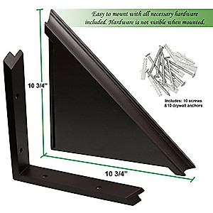 Greenco Set of 2 Corner Floating Shelves with Concealed Hardware- Espresso Finish