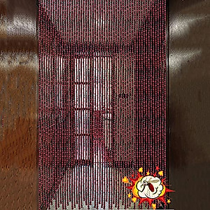 LEOSXA Wood Bamboo Beaded Curtain,Bamboo Beaded Curtain for Doorway,Partition Door Fly Beads Curtain,Wall Hanging Room Divider,Curtains Privacy Screen,for Home Doorways,Custom (120 Strand