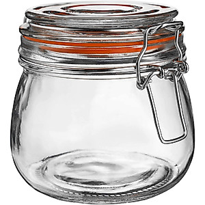 25 oz Glass Jars With Airtight Lids And Leak Proof Rubber Gasket,Wide Mouth Mason Jars With Hinged Lids For Kitchen Canisters 750ml, Glass Storage Containers