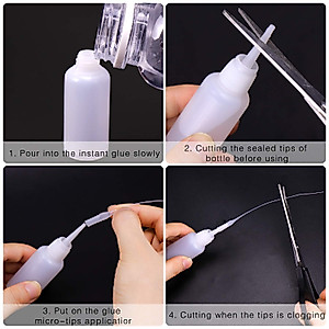 Hysagtek 320 Pcs CA Glue Micro-Tips Kit, Plastic Squeeze Bottles, Extender Precision Applicator for Hobby, Crafting, Lab Dispensing, Adhesive Dispensers