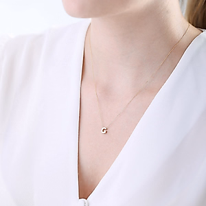 Wish Carat 14k Gold Letter Necklace - 14 Karat Gold Jewelry, Alphabet Letter Necklace, Yellow Gold Pendant, Initial Necklace 14k Solid Gold, Gold Necklace for Women | 18'', Gold, No Gemstone