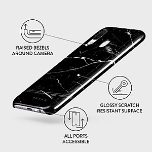 BURGA Phone Case Compatible with Samsung Galaxy A40 - Noir Origin Black Marble Cute Case for Girls Thin Design Durable Hard Plastic Protective Case