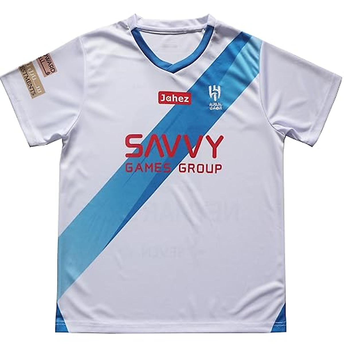 ORGBRAIN 2023/2024 Hilal Riyadh Al Away #10 Neymar Football Soccer Kids Jersey Shorts Socks Set Youth Sizes (White, 30)